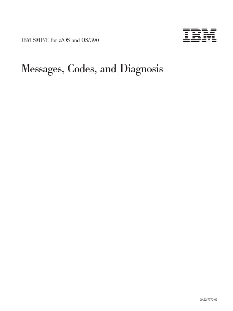 SMPE V3R1.0 Messages, Codes, and Diagnosis | PDF | Library (Computing) | Operating System