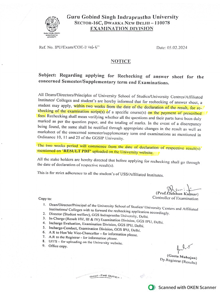 Rechecking of Answer Sheets | PDF