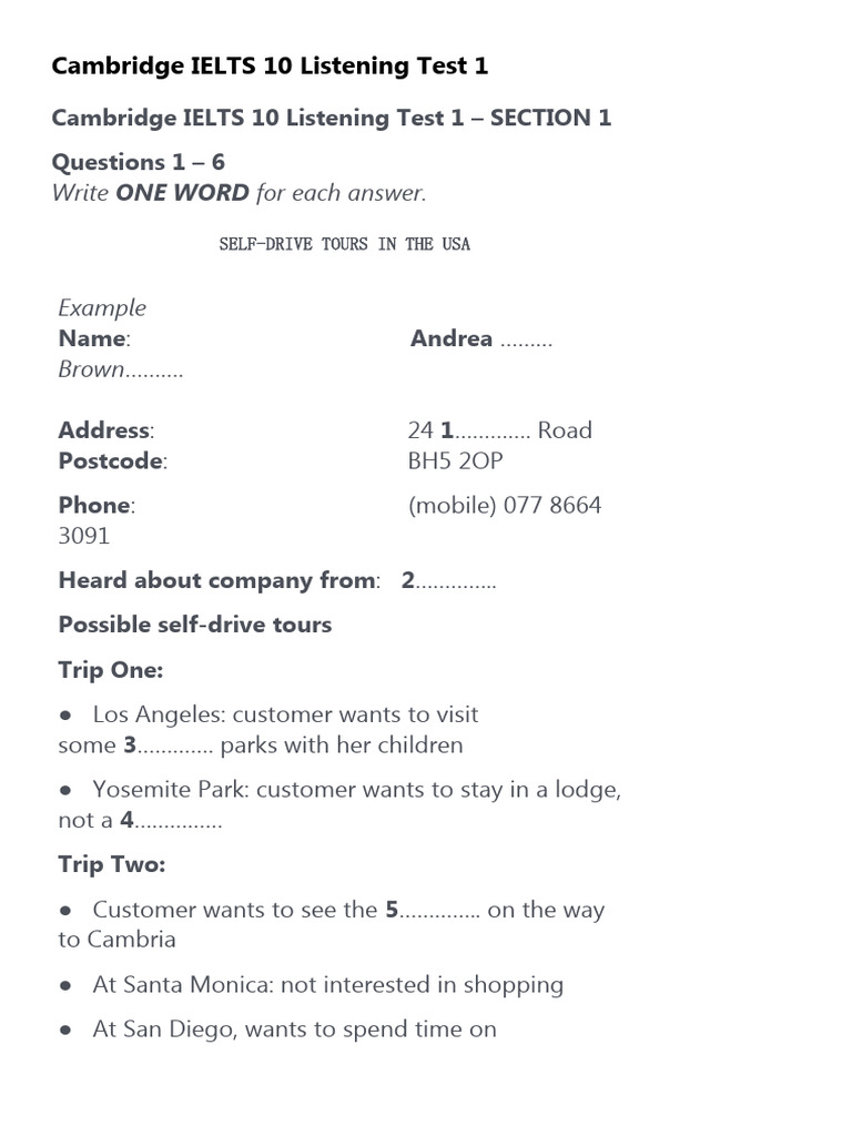 Cambridge IELTS 10 Listening Test 1 | Download Free PDF | Energy ...