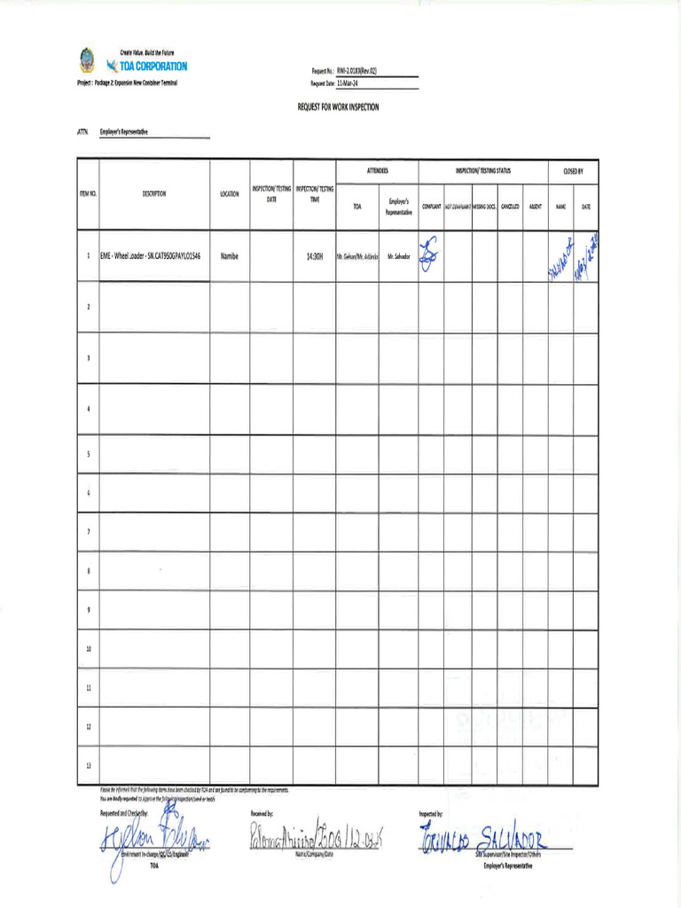CDNB TOA LOG RWI-2.0183 20240312 Rev02 | PDF