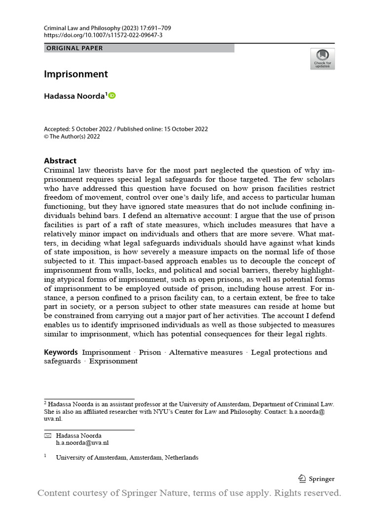 Imprisonment | PDF | Prison | Prisoner