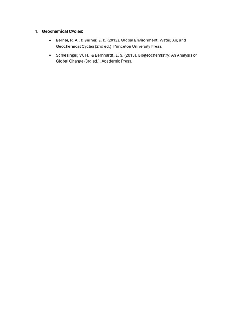 Geochemical Cycles and Global Change | PDF | History