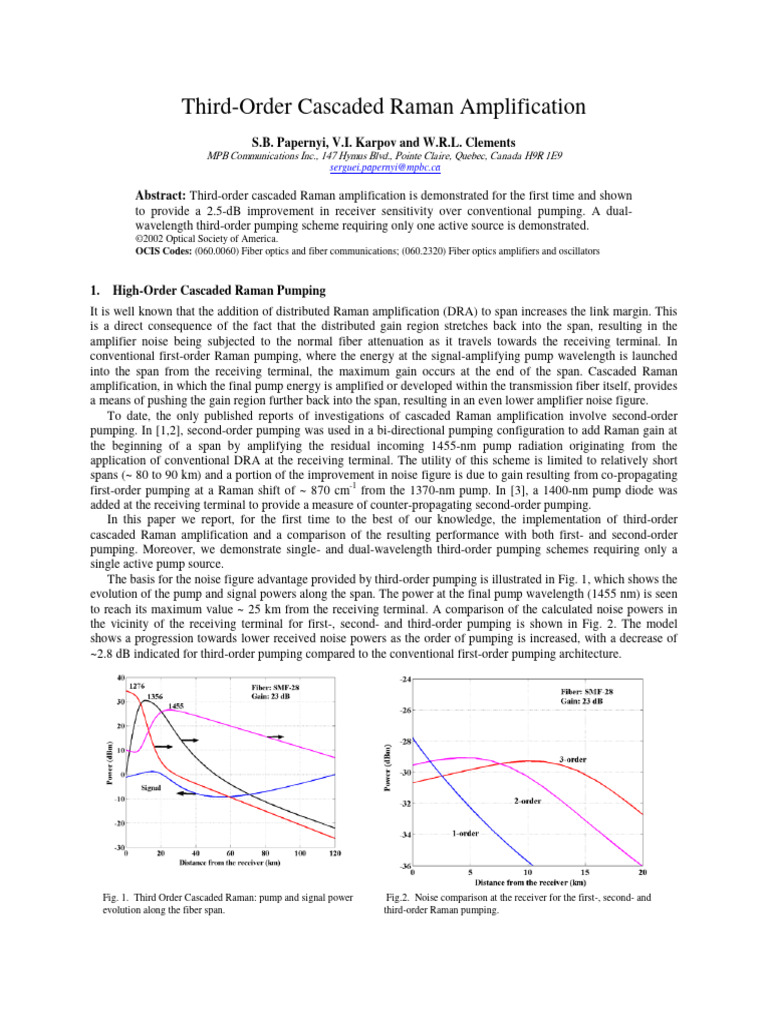 Third-Order Raman | PDF | Wavelength Division Multiplexing | Optical Fiber