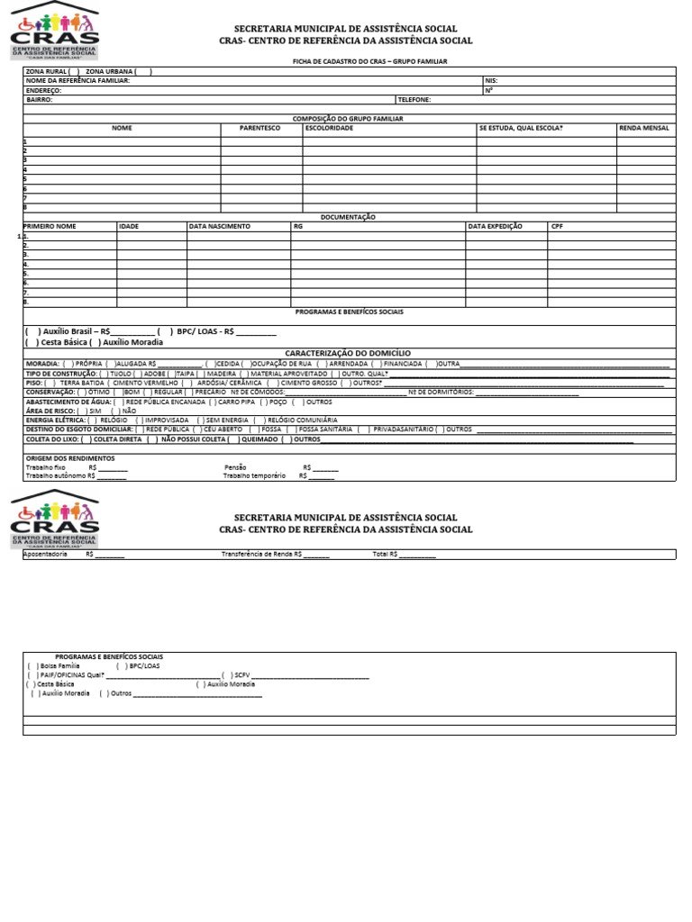 Ficha de Cadastro Do Cras | PDF