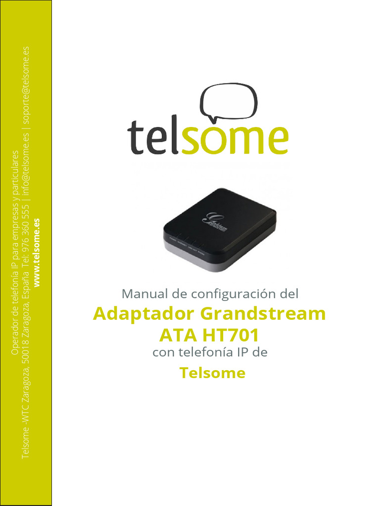 Manual Configuracion Grandstream 701 Adaptador Telefonia Ip Telsome ...