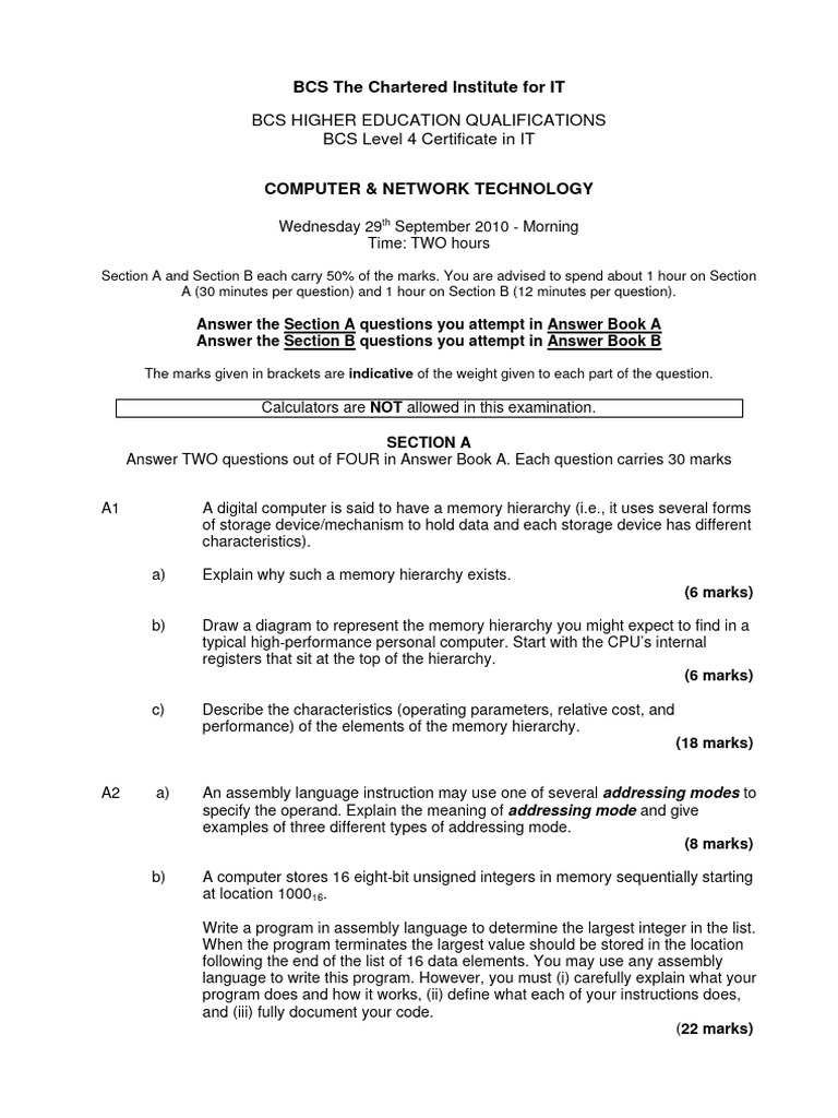 2010 Oct Cert CNT | Download Free PDF | Computer Data Storage | Logic Gate