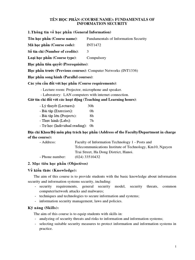 IS - Fundamentals of Information Security-CLC-DauHX | PDF | Public Key ...