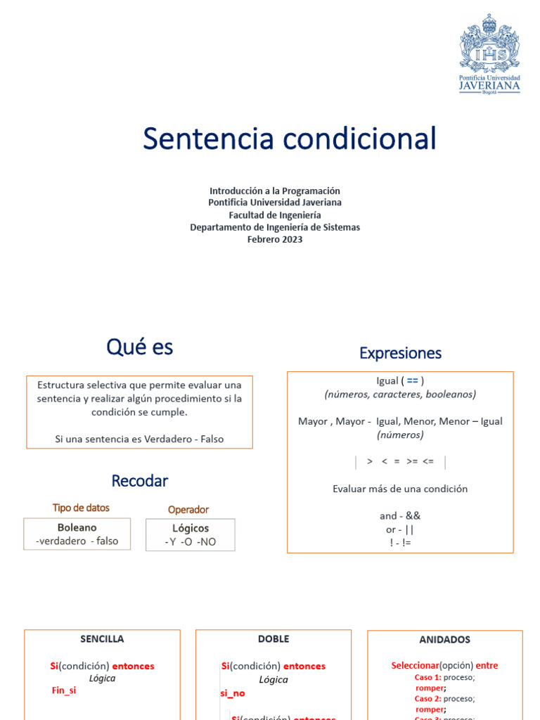 Condicionales | PDF | Algoritmos | C