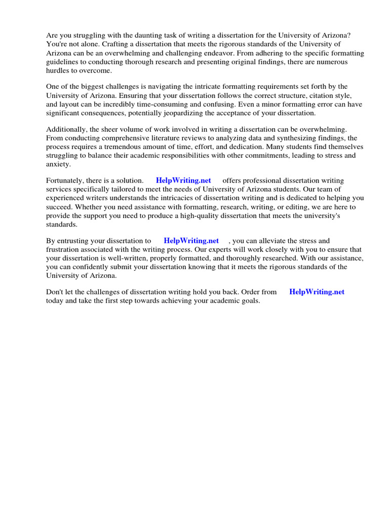 University of Arizona Dissertation Format | PDF | Thesis | Books