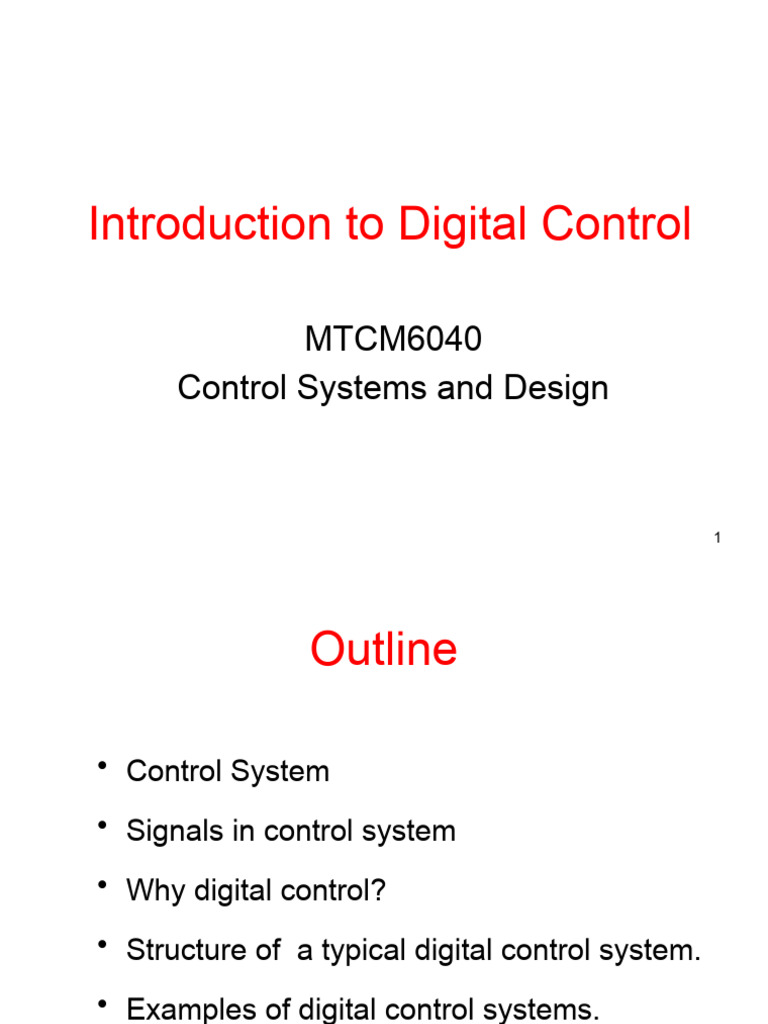 Intro Digital Control | PDF | Discrete Time And Continuous Time | Analog To Digital Converter