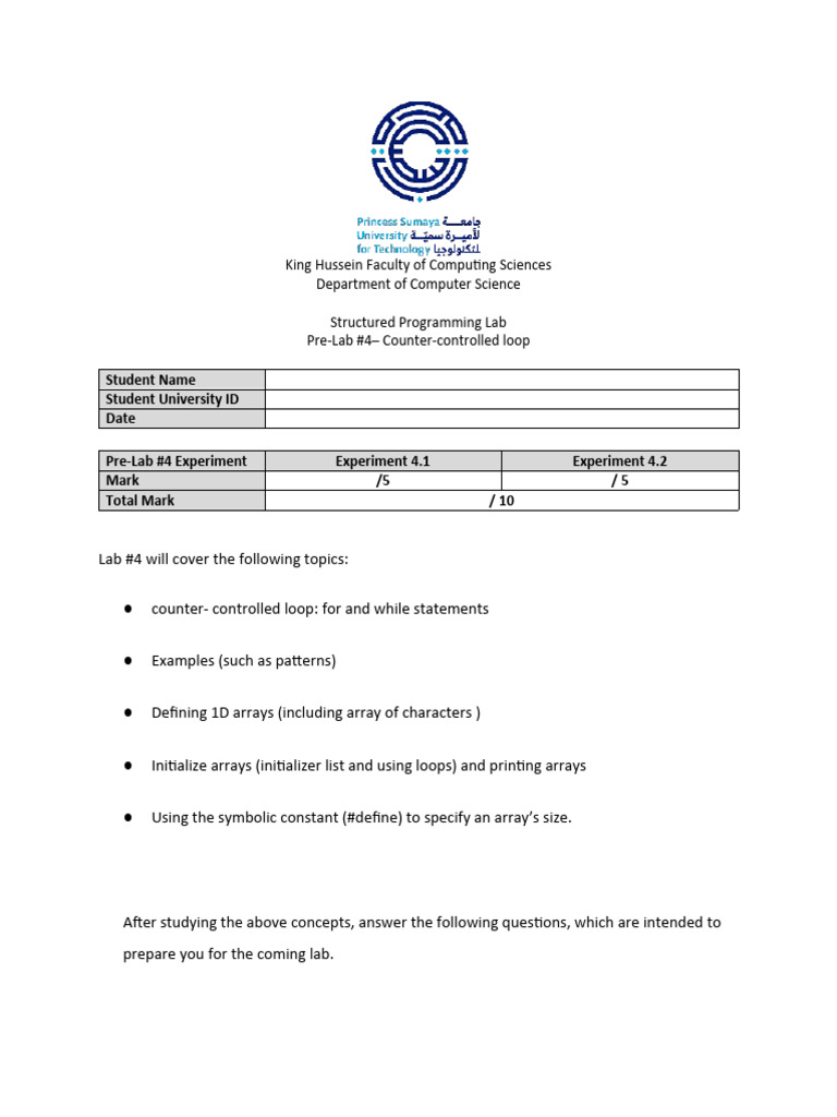 SP Pre Lab4 | PDF | Computers