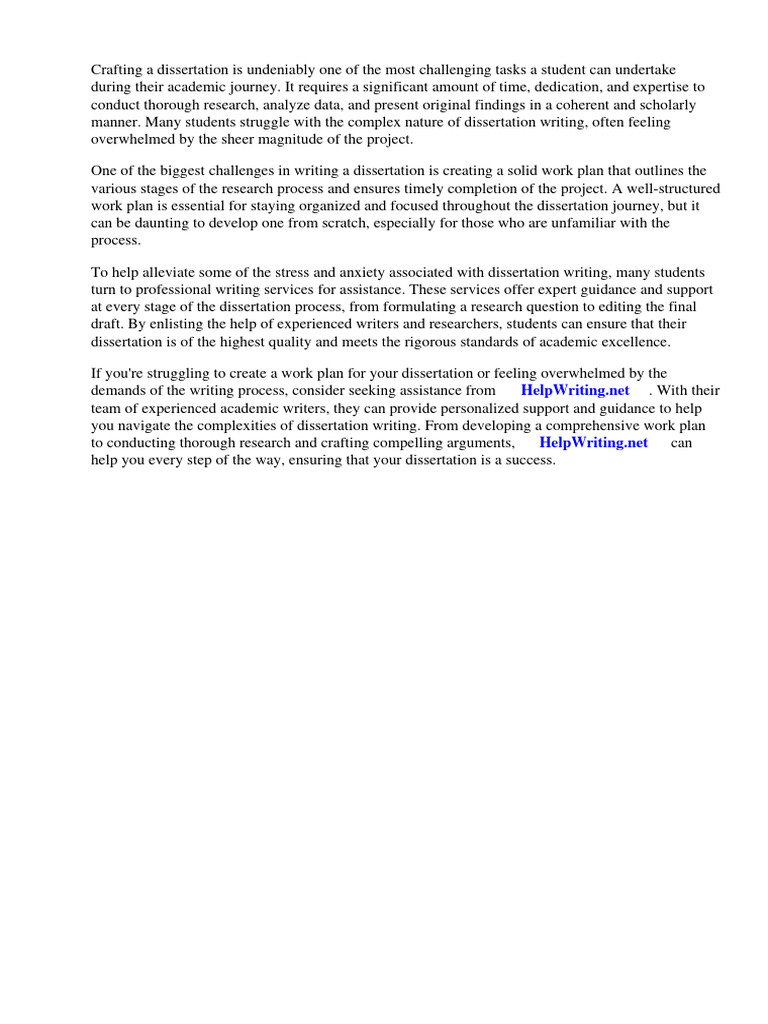 Dissertation Work Plan Example | PDF | Thesis | Doctor Of Philosophy