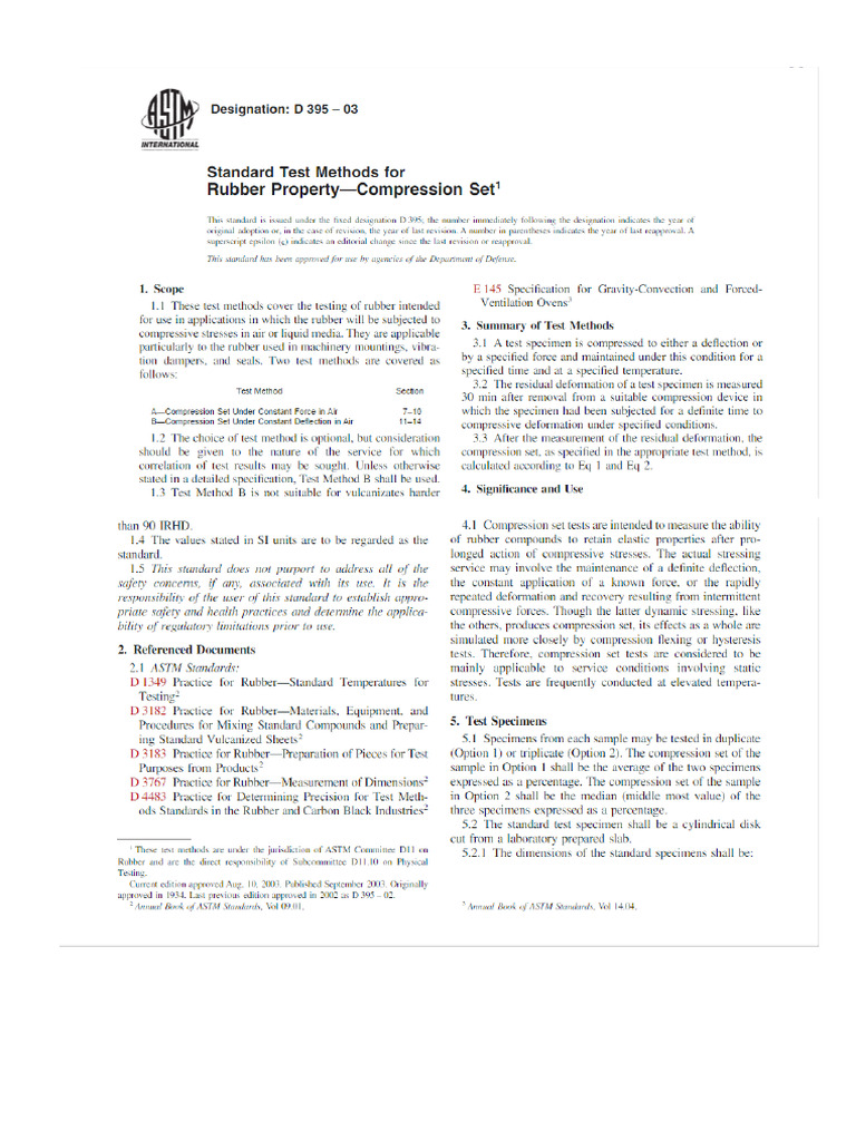 14 ASTM D395 Compresión Set | PDF