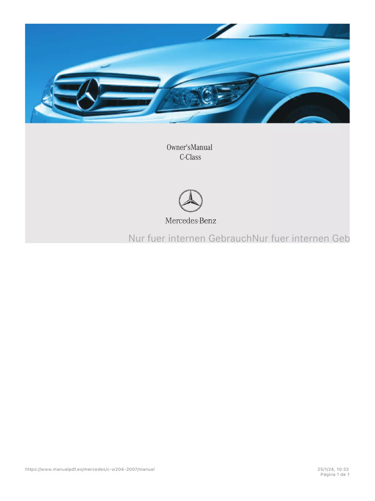 Manual Mercedes-Benz C W204 (2007) (337 Páginas) | PDF