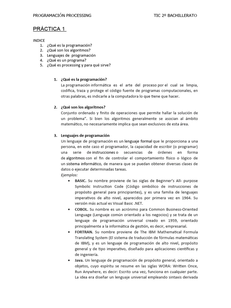 Introducción a la Programación en Processing | PDF | Lenguaje de programación | Programación de ...