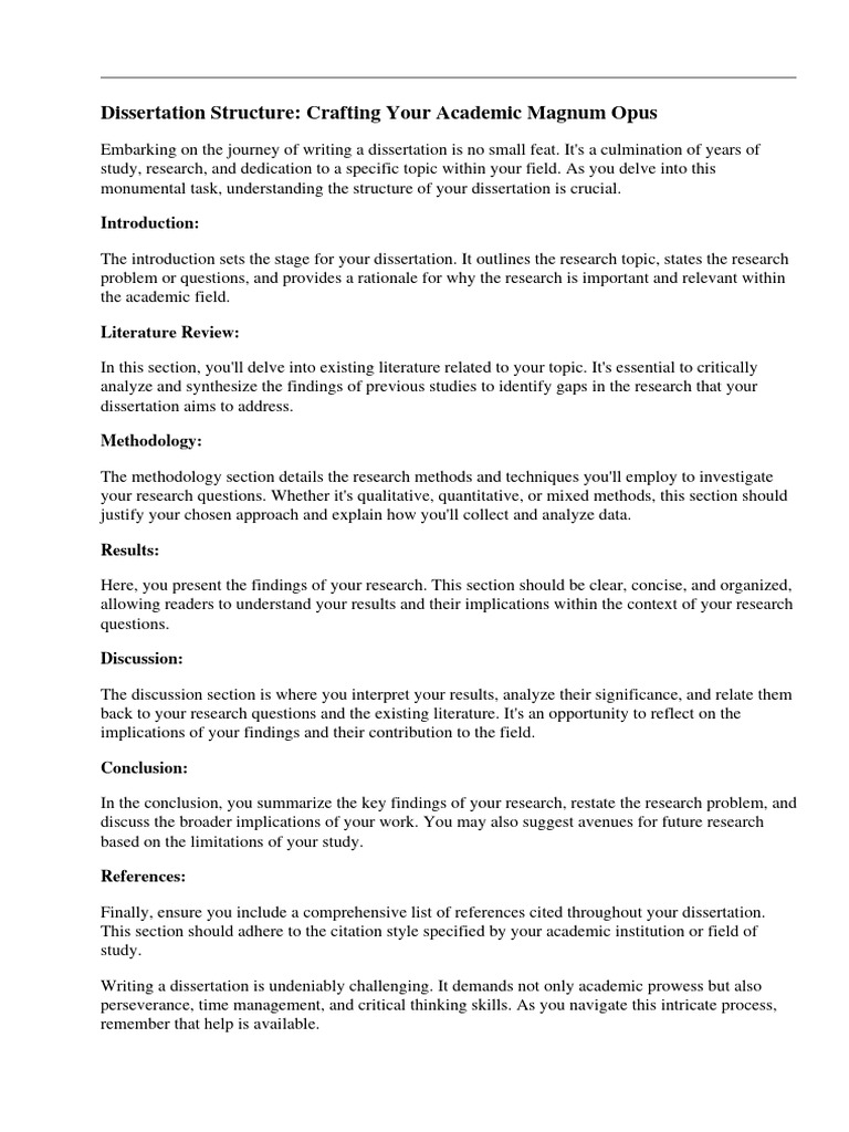 Dissertation Structure | PDF | Thesis | Methodology