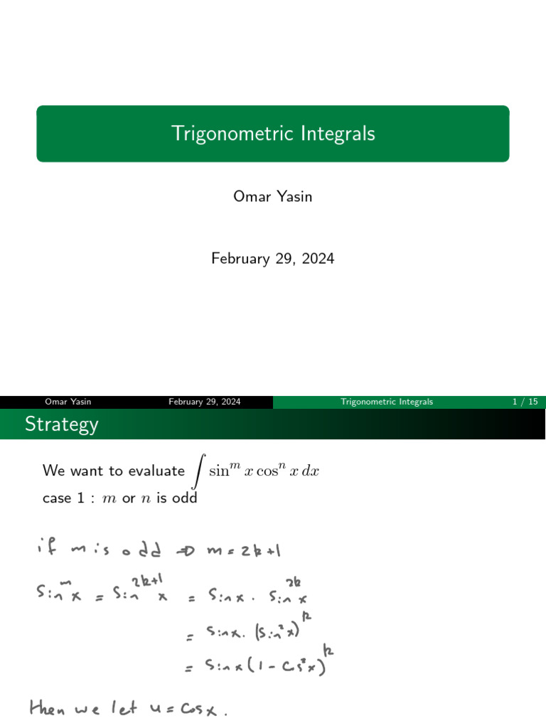 Eng-Topic-4-Trig-Integrals 2 | PDF | Elementary Mathematics | Euclidean ...