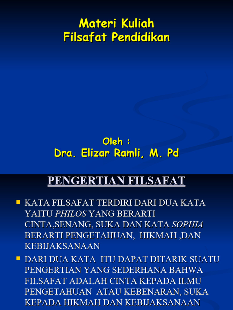 Filsafat Pendidikan | PDF
