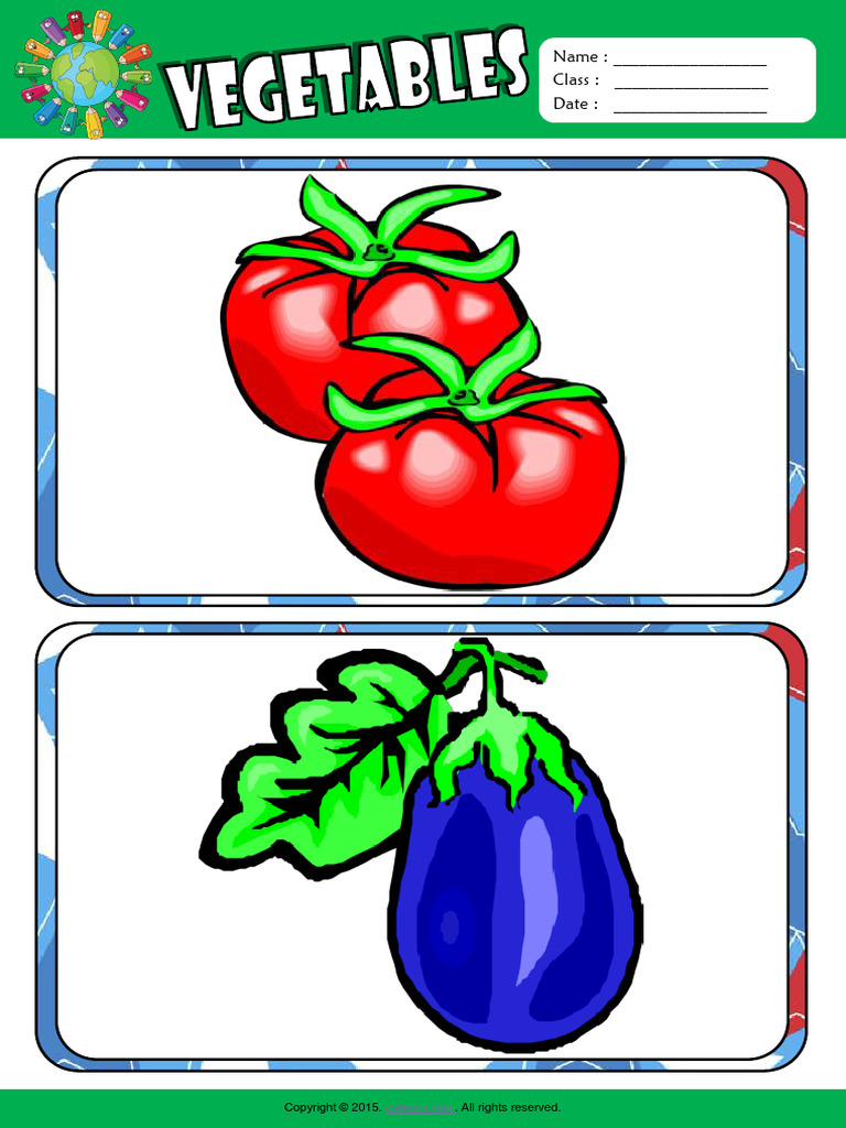 Vegetables Esl Vocabulary Flashcards For Kids | PDF | Career & Growth ...