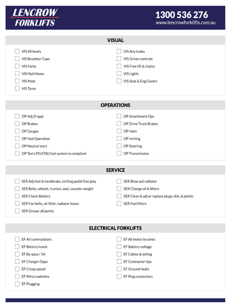 Service Checklist | PDF