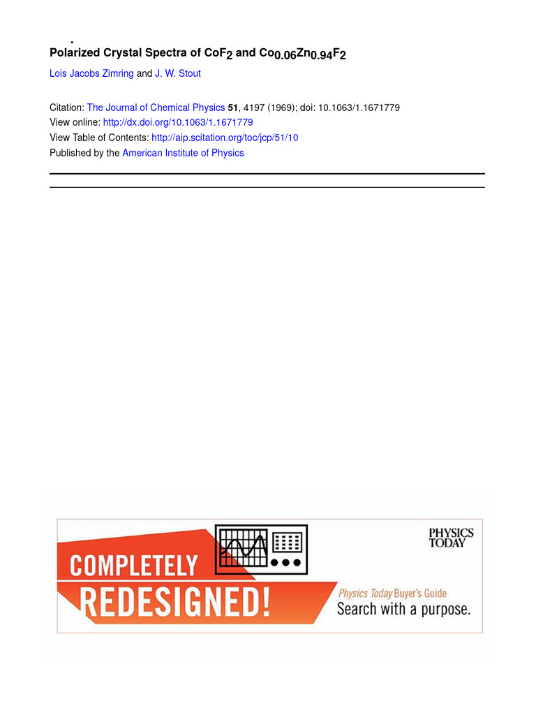 Polarized Crystal Spectra of CoF2 | PDF | Spectrophotometry | Absorbance