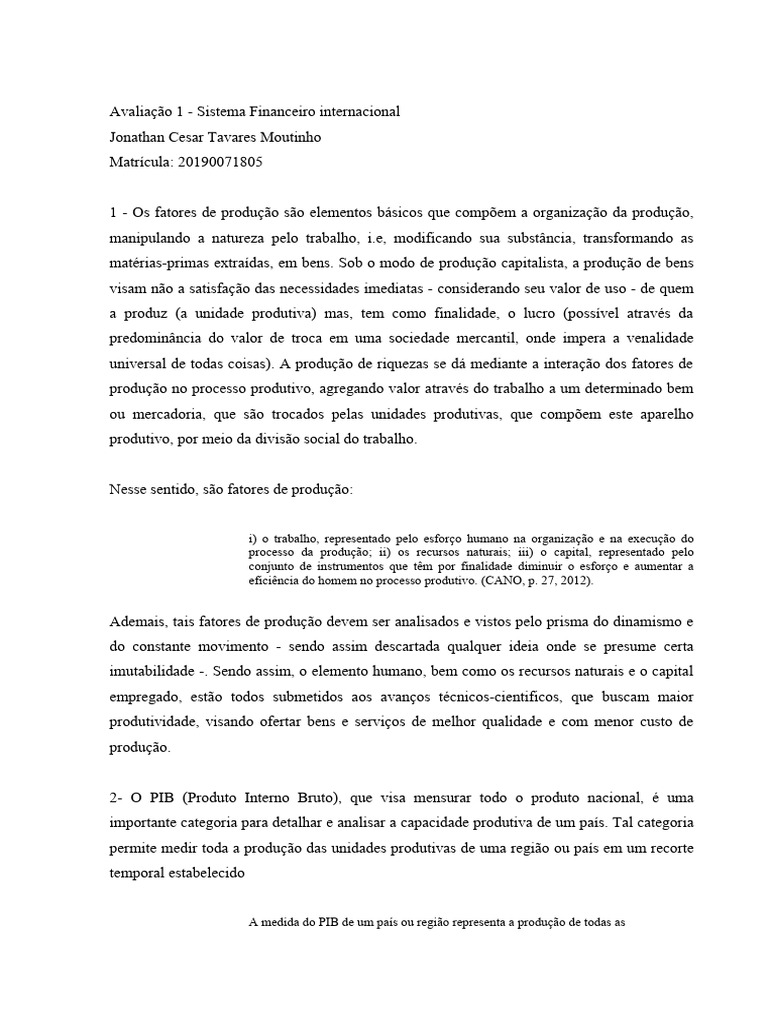 Sistema Financeiro - Jonathan Cesar | PDF | Economia | Produto interno ...