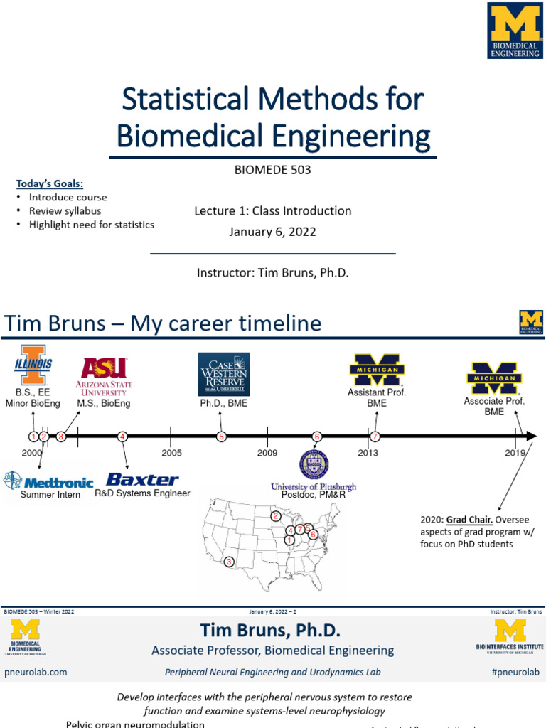 BIOMEDE 503 - Lecture 1 - 20220106 - Class Introduction | PDF ...