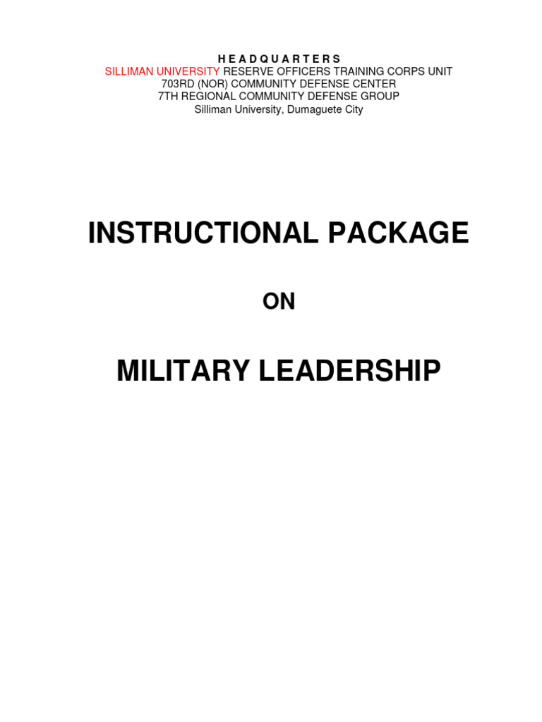 Military Leadership Sample IP | PDF | Leadership | Disciplines