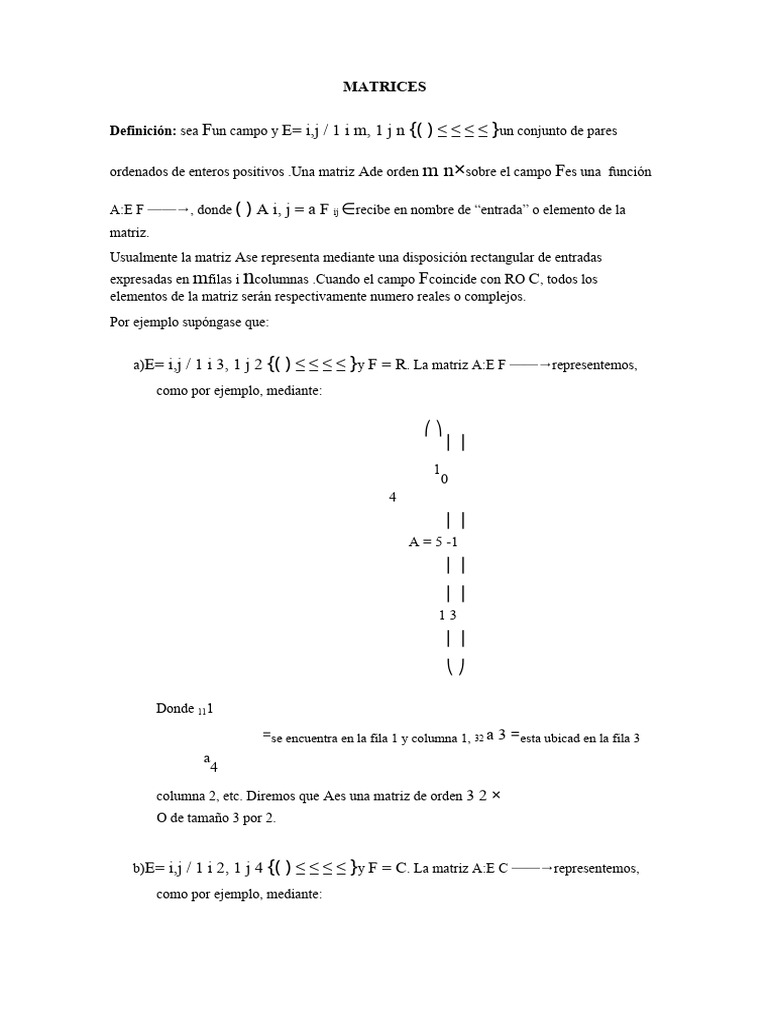 Matrices | PDF | Matriz (Matemáticas) | Teoría del operador