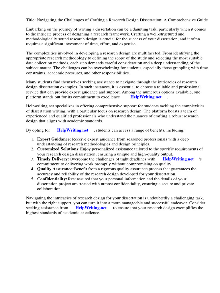 Research Design Dissertation Example | PDF | Retail | Thesis