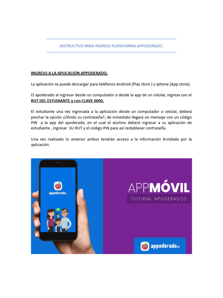 INSTRUCTIVO PARA INGRESO PLATAFORMA APPODERADO | PDF