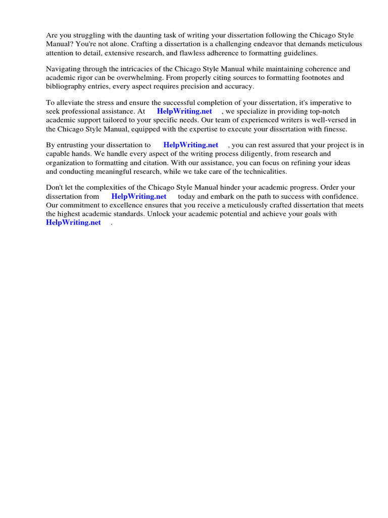 Dissertation Chicago Style Manual | PDF | A Manual For Writers Of ...