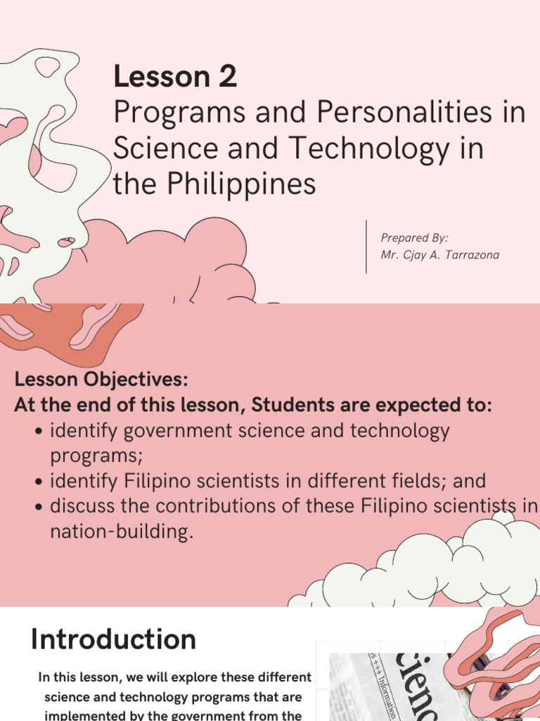 Chapter 2 Lesson 2 Programs and Personalities in Science and Technology ...