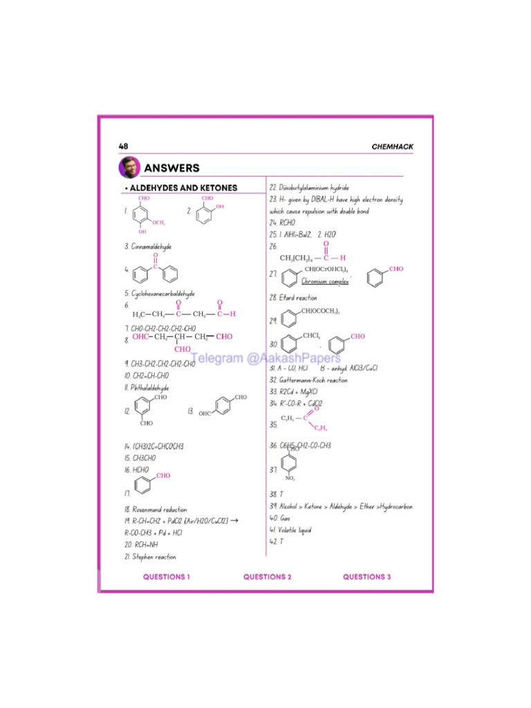 Organic Chem Hack - Aldehyde - A | PDF