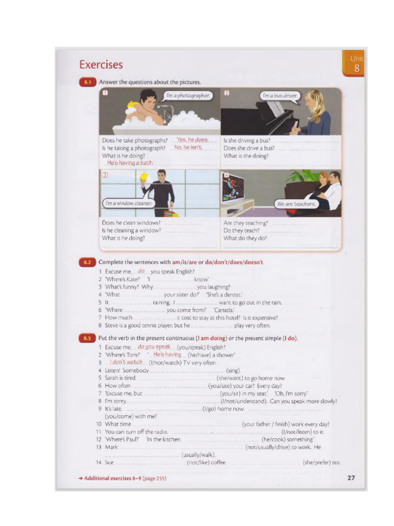 Pres Simple & Cont | PDF