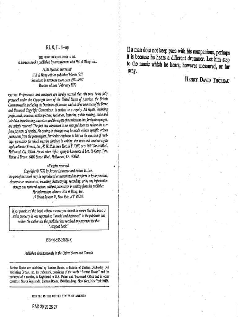 Thoreau Jail Full Text | PDF