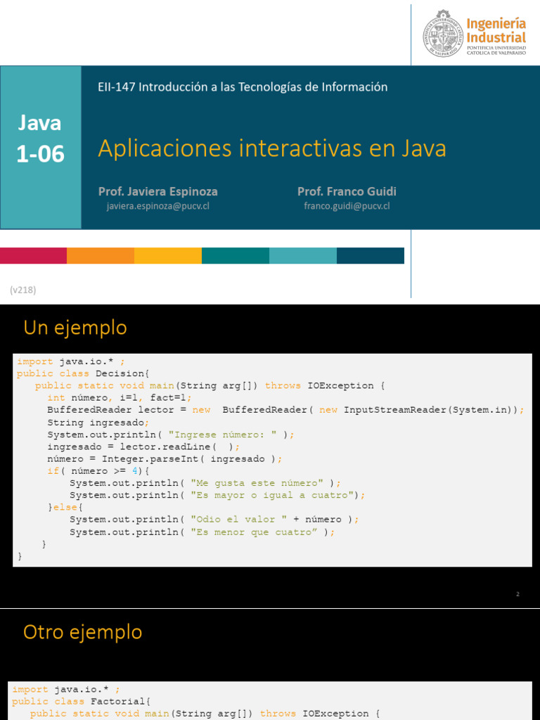Eii 147-Java-1-06-Aplicaciones Interactivas en Java | PDF | Desarrollo de software | Ciencias de ...