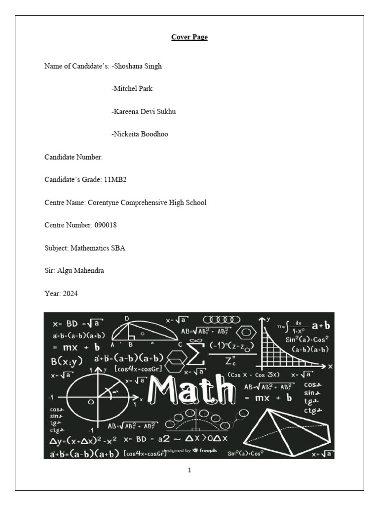 Shoshana Singh 11 MB2 MATHS SBA | PDF | Agriculture | Fertilizer