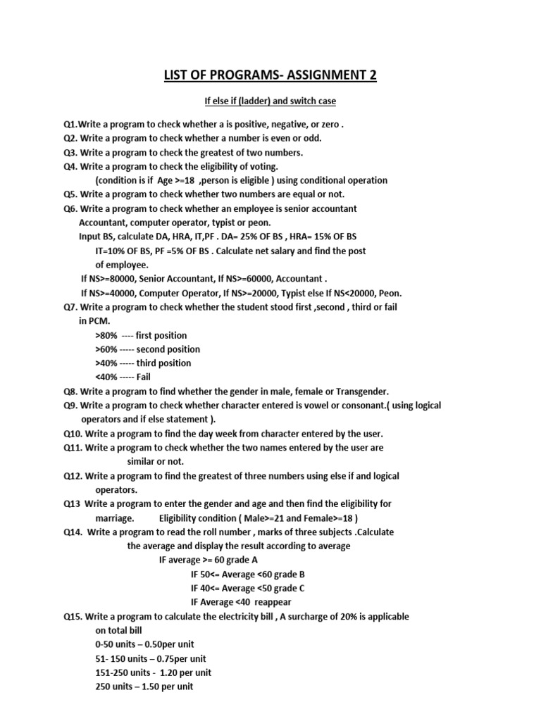 Beginner Programming Exercises | PDF