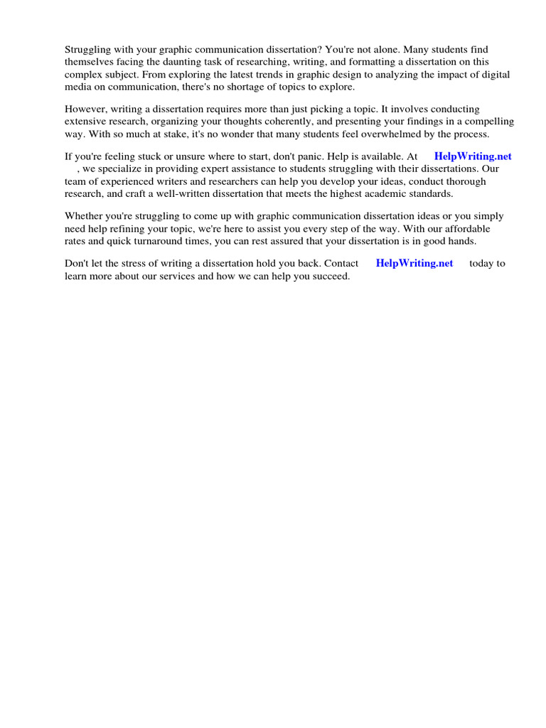 Graphic Communication Dissertation Ideas | PDF | Thesis | Graphic Design