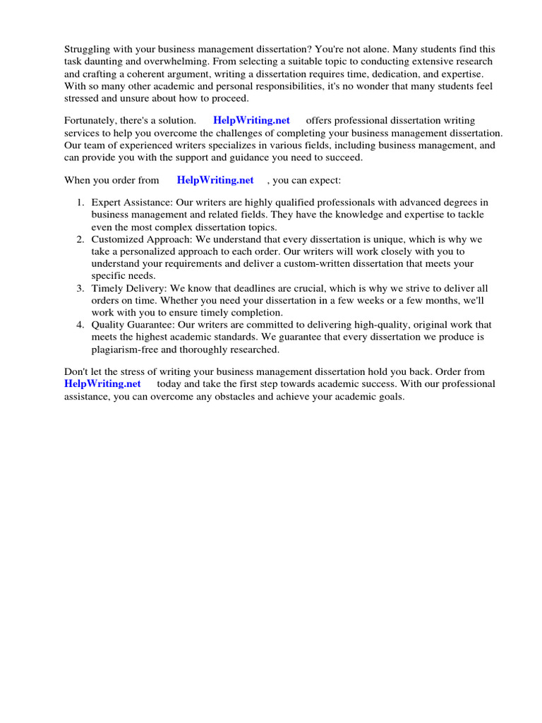 Business Management Dissertation Template | PDF | Evaluation | Methodology