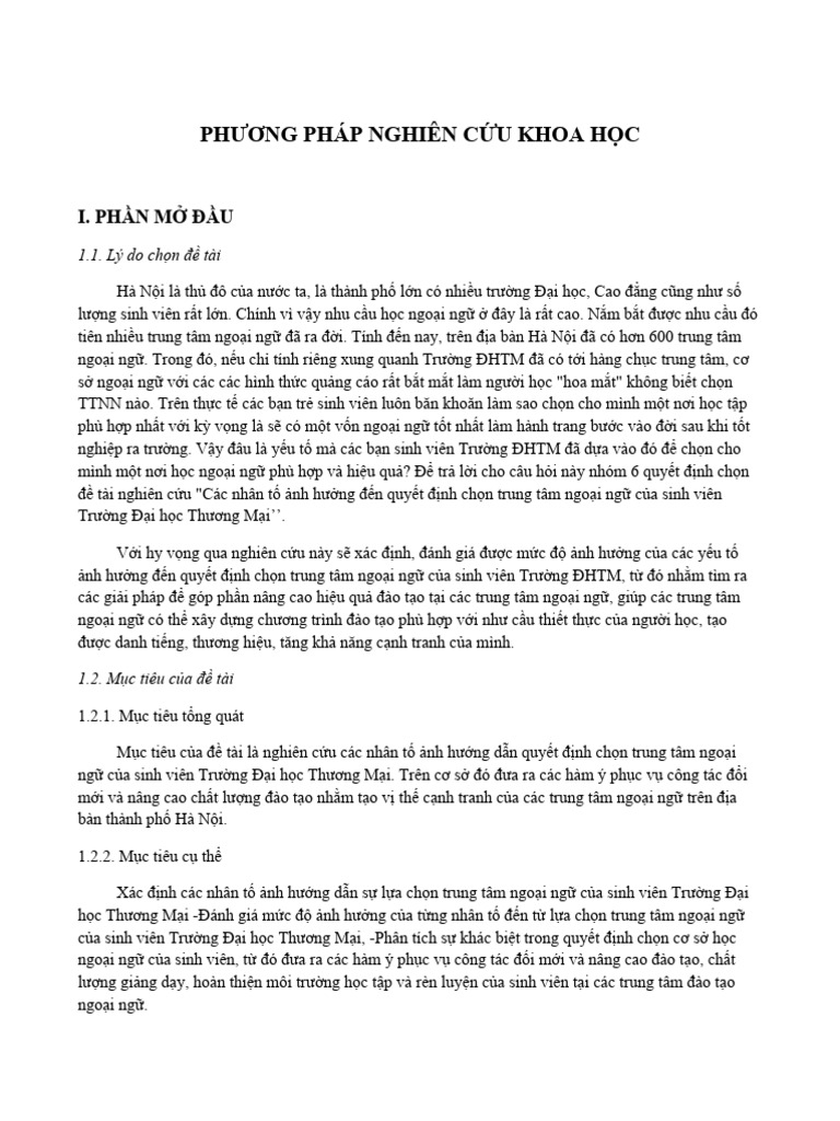 Bài Word Môn PP NCKH Nhóm 6 | PDF