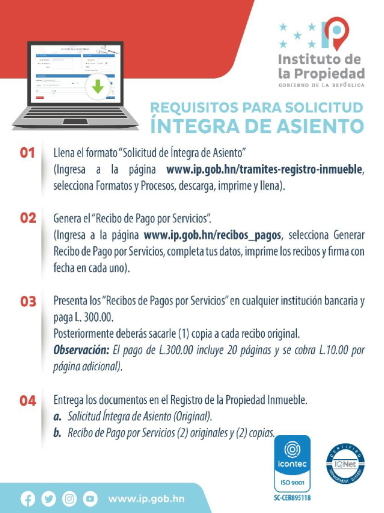 Requisitos Solicitud Integra de Asiento | PDF