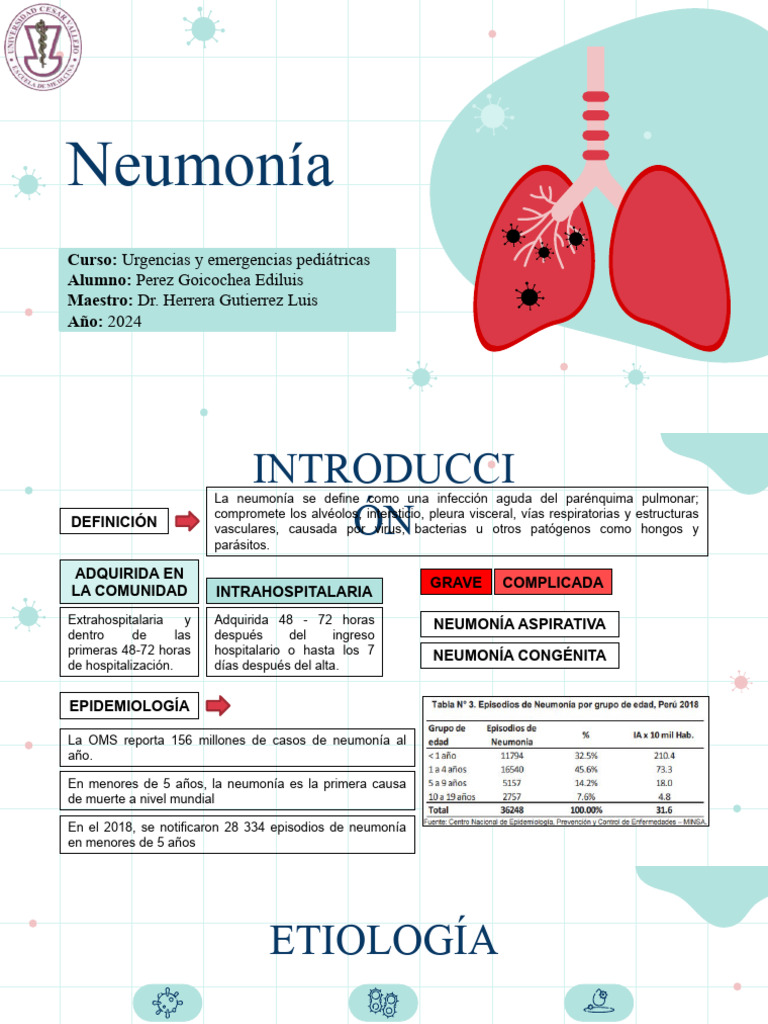 Neumonía en Pediatría | PDF | Neumonía | Estadísticas medicas