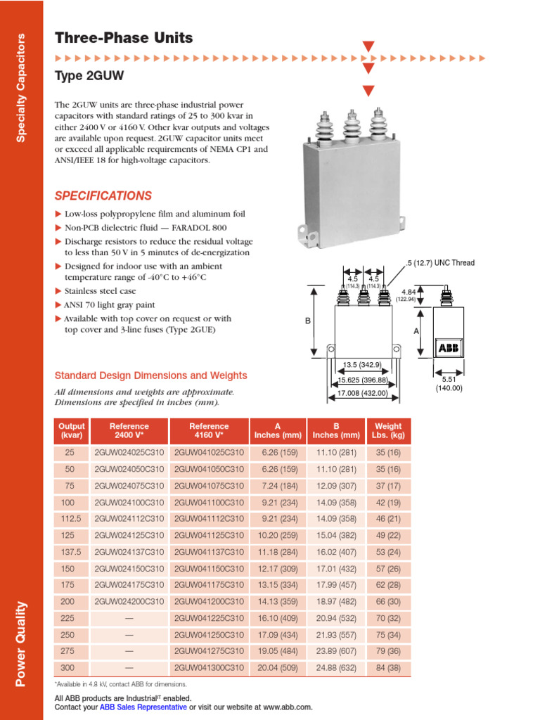Three-Phase Power Capacitor Units | PDF | Capacitor | Equipment