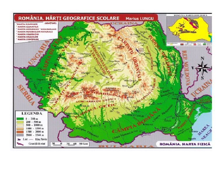Harta Fizica A Romaniei | PDF