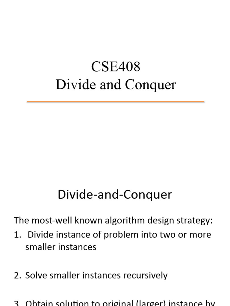 Week 5 Divide and Conquer | PDF | Computational Science | Mathematical Logic