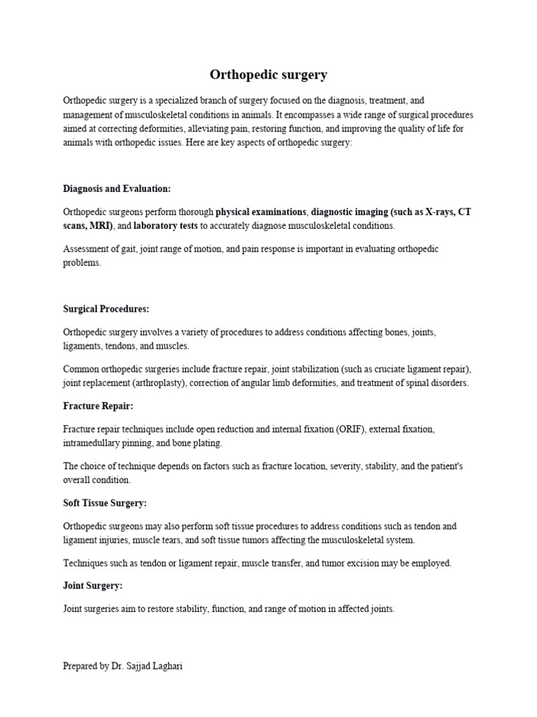 Orthopedic Surgery Pdf Osteoporosis Vitamin D