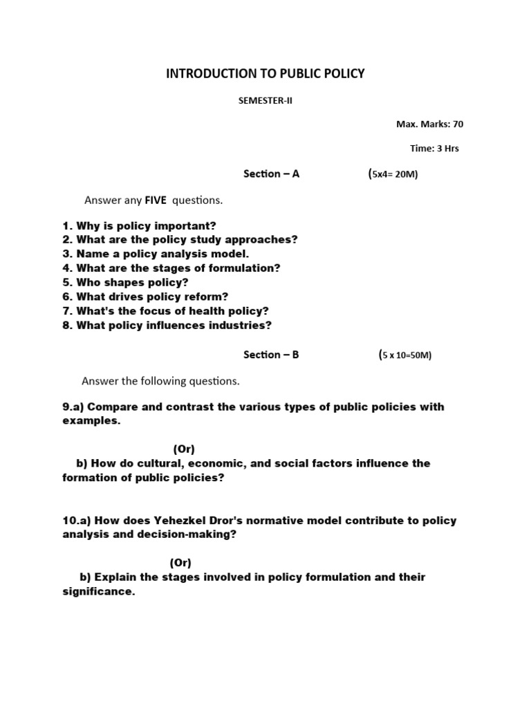 Introduction To Public Policy | PDF