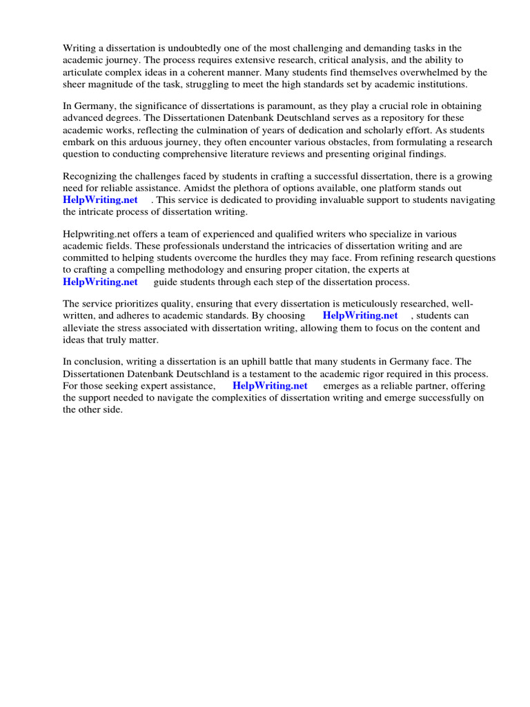 Dissertationen Datenbank Deutschland | Download Free PDF | Thesis ...